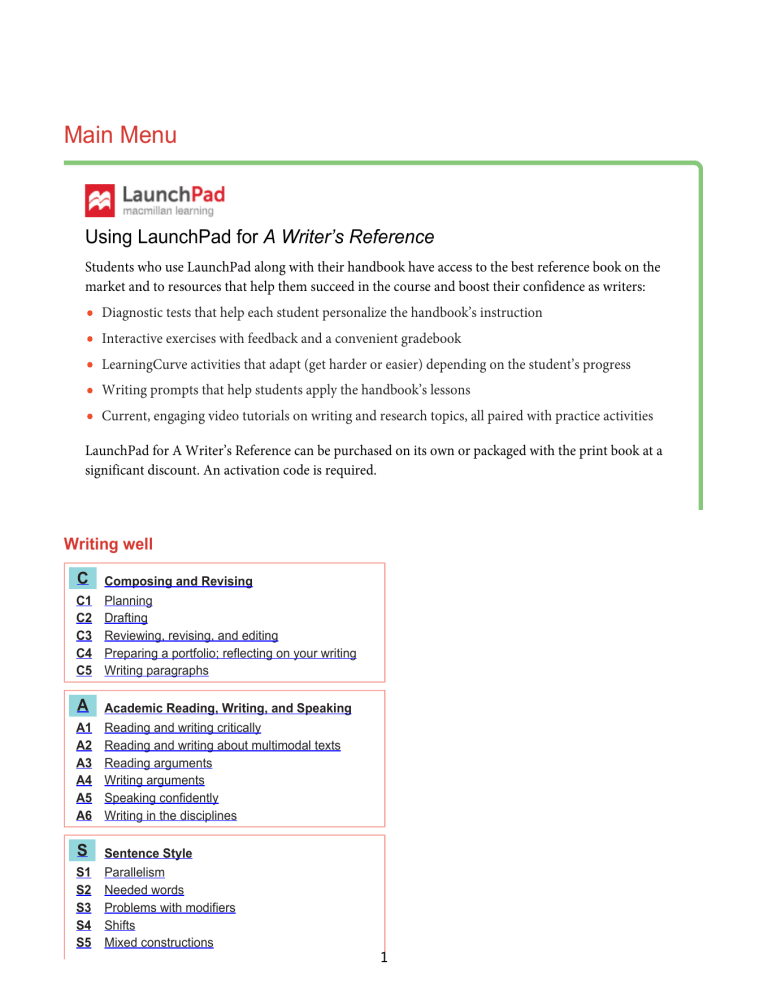 A Writer's Reference 9th Ed: Handbook & LaunchPad for Academic Writing