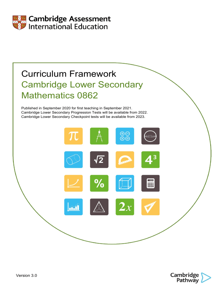 0862 Lower Secondary Mathematics Curriculum Framework 1637