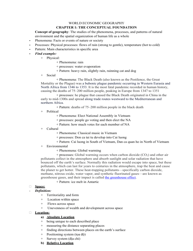 World Economic Geography: Concepts, Theories & Global Trends