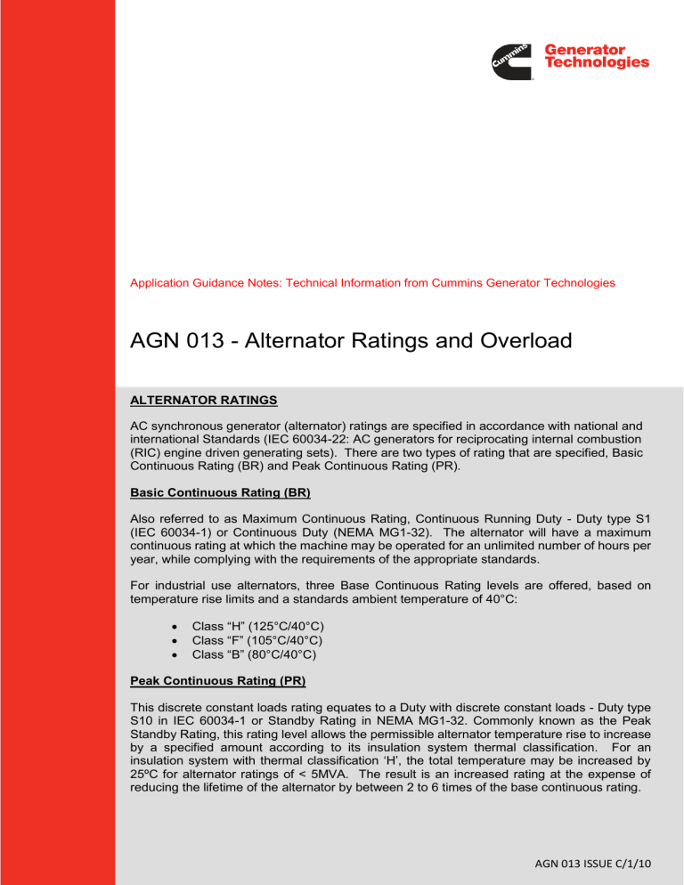 Alternator Ratings & Overload: Cummins Tech Guide