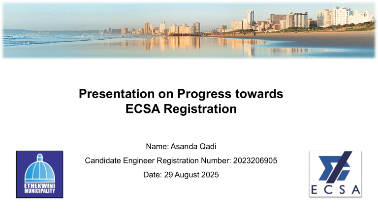 ECSA Registration Progress: Engineering Competency & Problem Solving