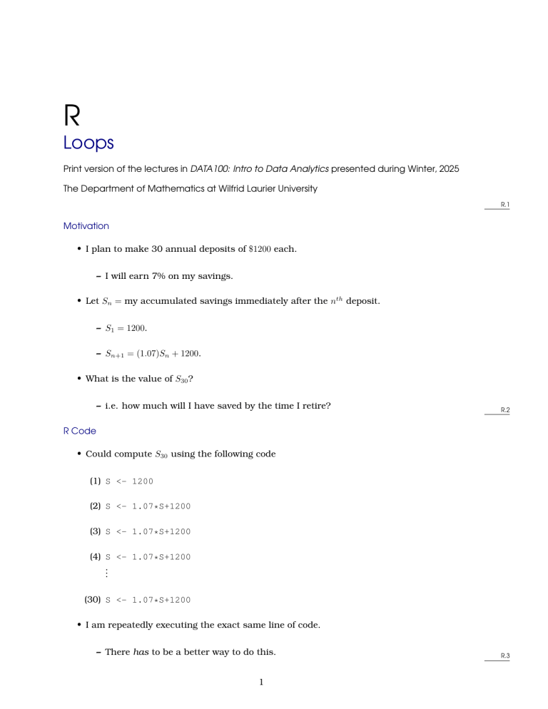 R Loops: For Loops and While Loops in Data Analytics
