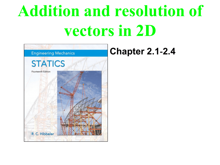 Vectors in 2D: Addition and Resolution - Physics Presentation