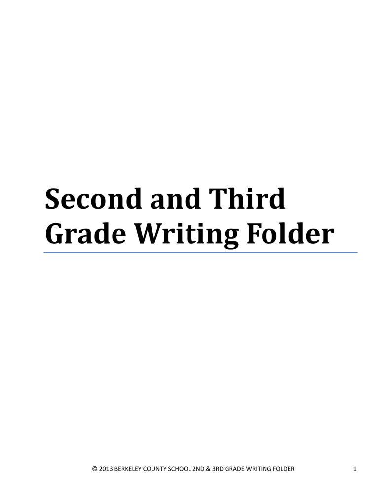 2nd 3rd Grade Writing Folder