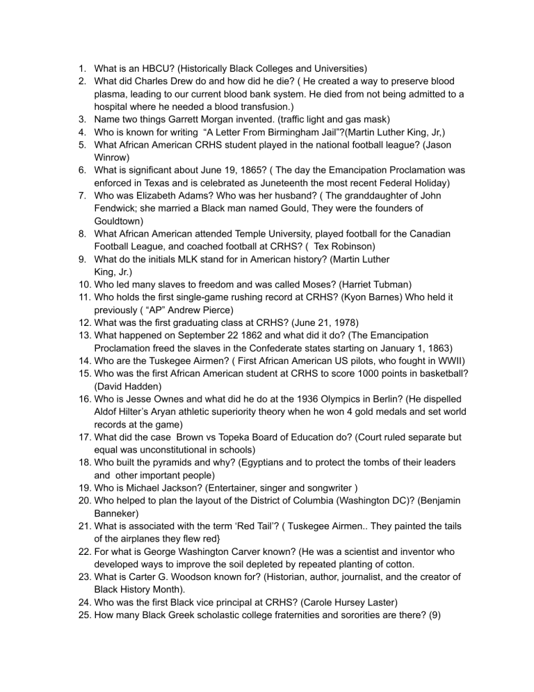 Black History Quiz: Test Your Knowledge