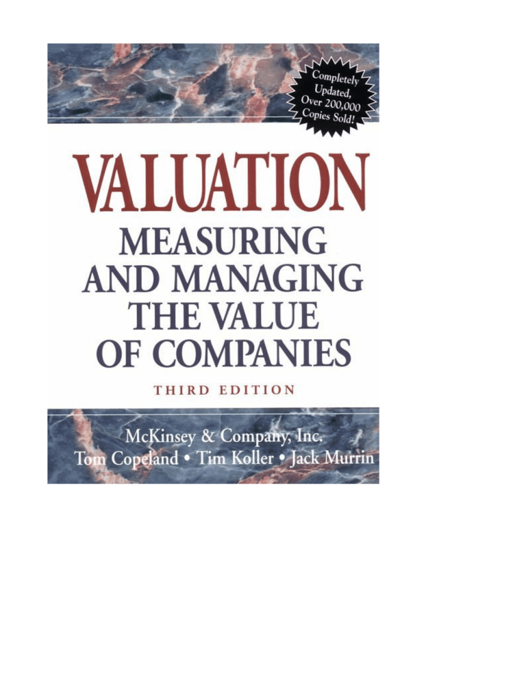 Valuation: Measuring & Managing Company Value