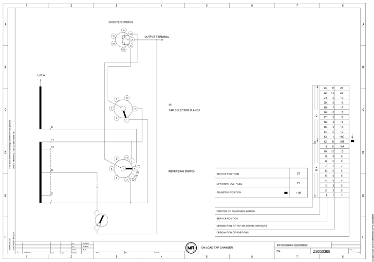 ON-LOAD TAP CHANGER Schematic Diagram & Drive Shaft Arrangement