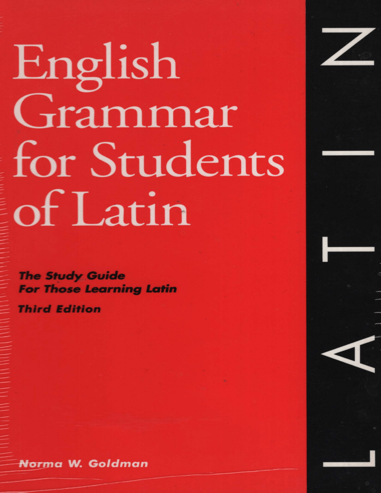 English Grammar for Latin Students: Study Guide