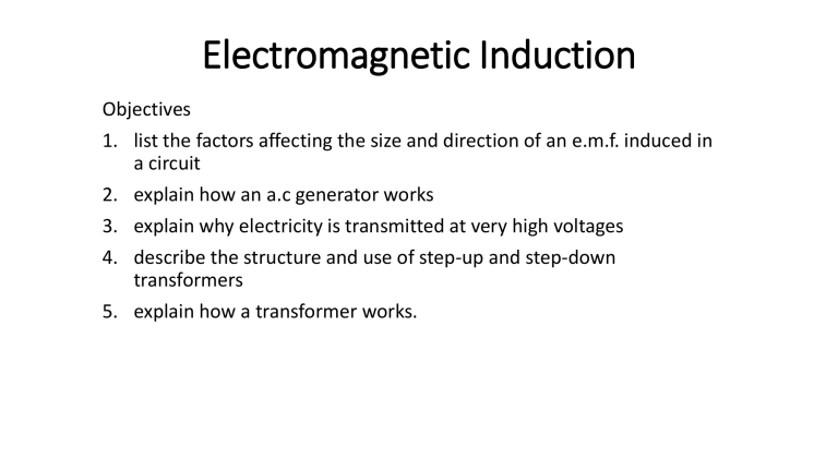 Electromagnetic Induction: Generators, Transformers & Electricity ...