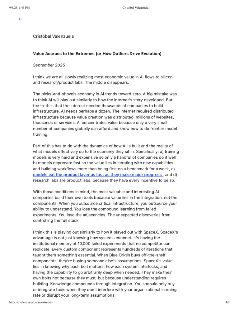 AI Value Accrual: Extremes, Outliers, and Organizational Knowledge