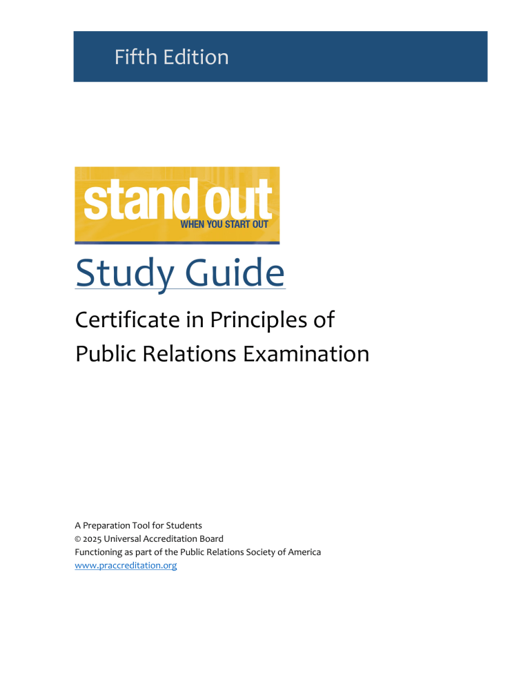 Public Relations Certificate Exam Study Guide | Principles of PR (2025)