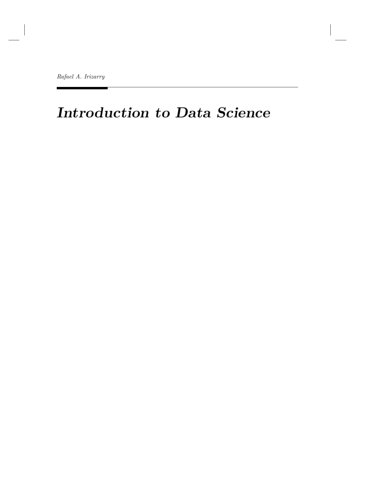 Introduction to Data Science with R