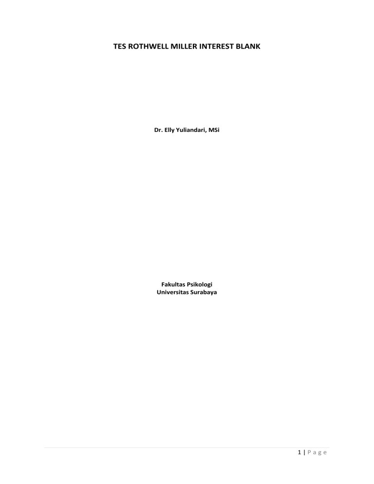 Panduan Tes Rothwell Miller Interest Blank (RMIB)