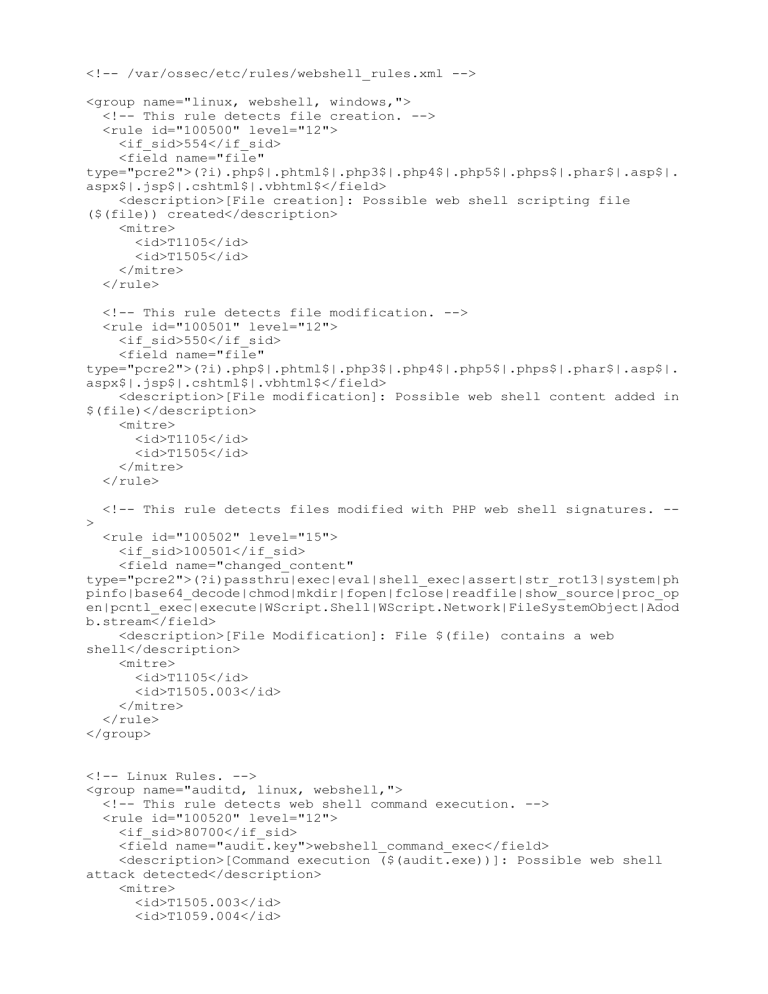 Webshell Detection Rules: Linux & Windows Security Configuration