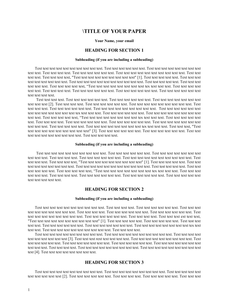 Academic Paper Template: Structure, Referencing & AI Use Guidelines