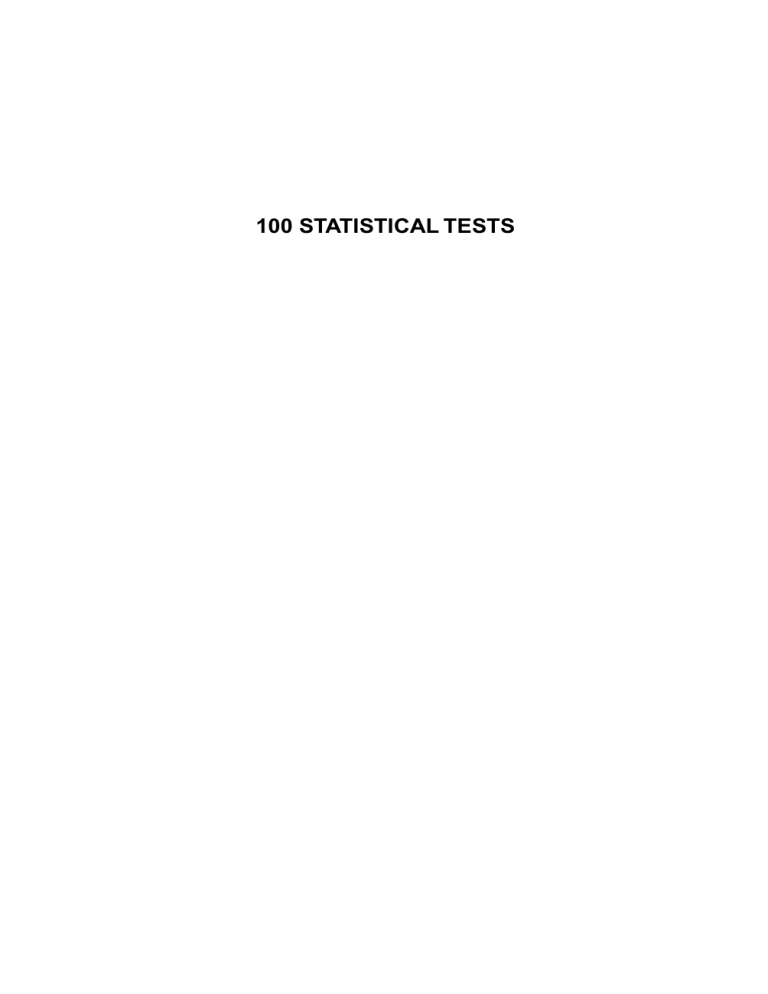 100 Statistical Tests: Introduction to Hypothesis Testing & Examples