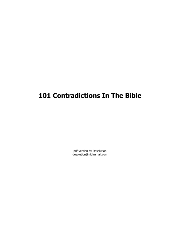 Bible Contradictions List: Critical Analysis