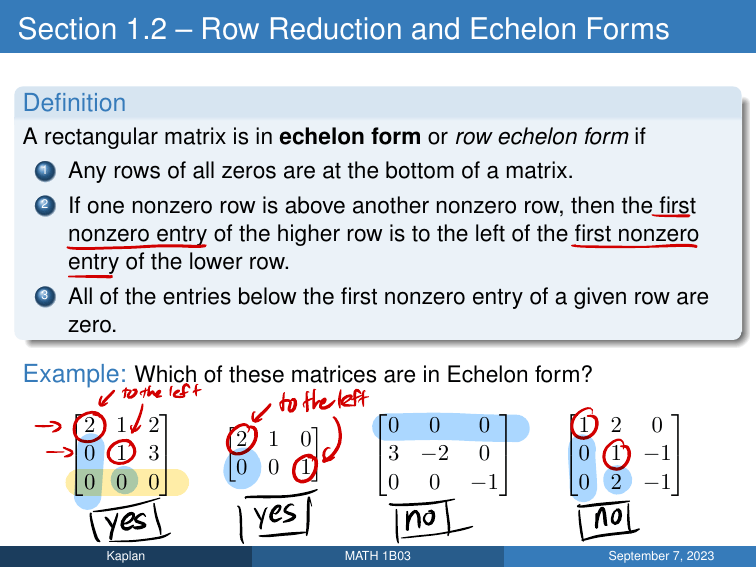 Row Reduction and Echelon Forms - Linear Algebra