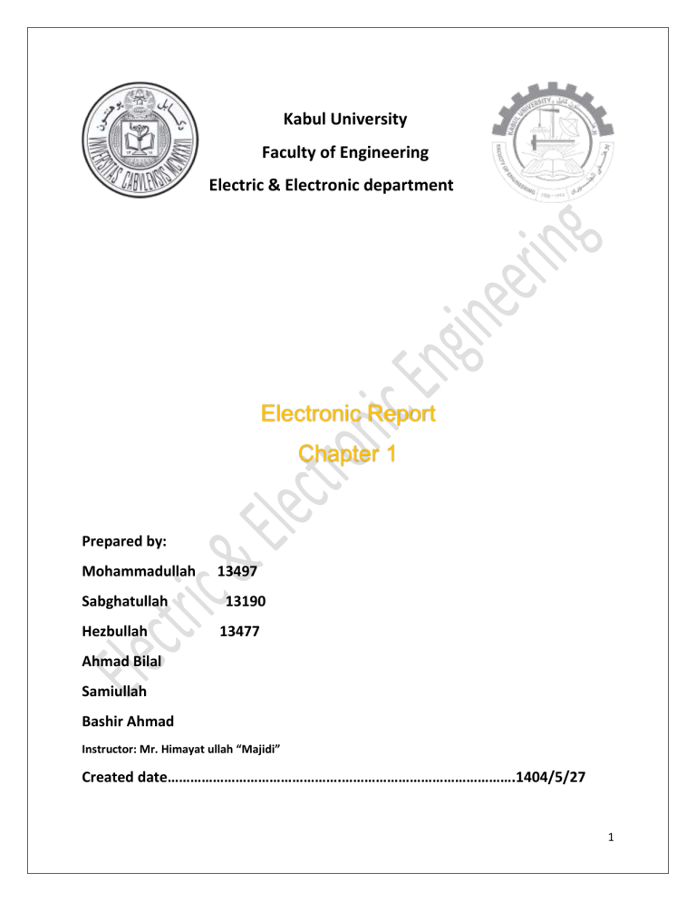 Kabul University Electronic Report: Semiconductors & Diode Fundamentals