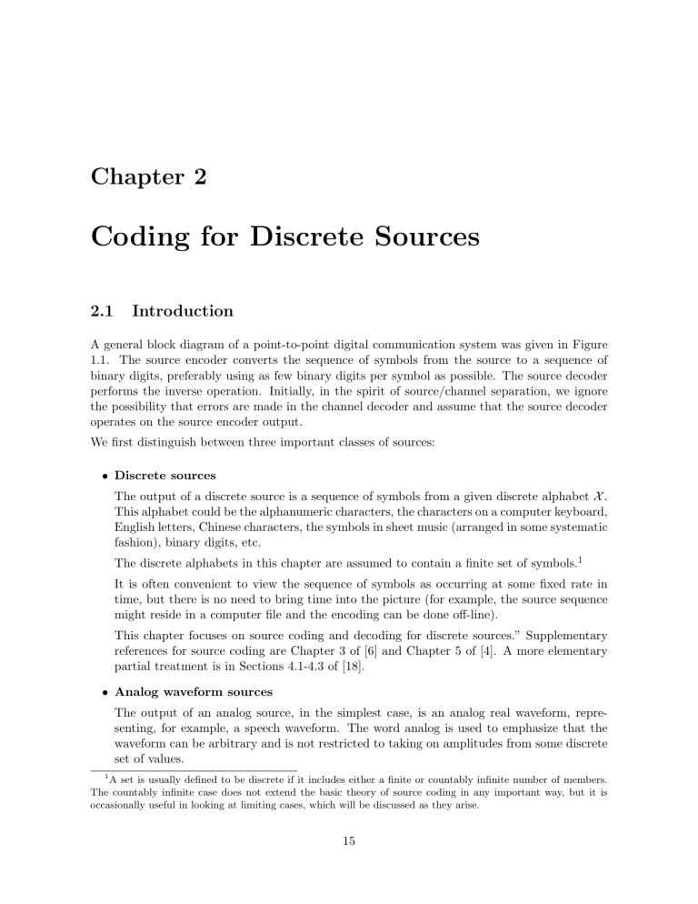 Coding for Discrete Sources: Introduction to Data Compression & Information Theory