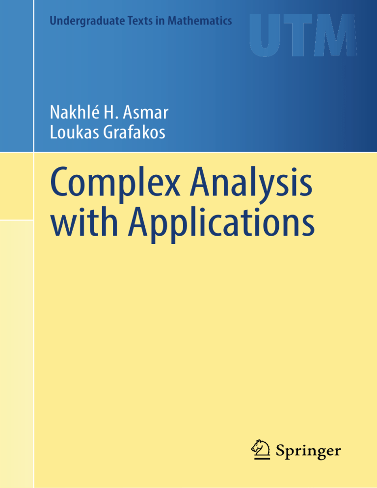 Complex Analysis with Applications Textbook