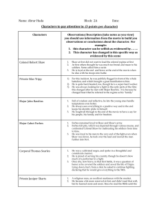 "Glory" Movie Worksheet: Civil War Analysis