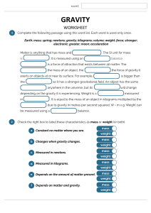 Measuring Gravity Experiment Worksheet | Physics Lab Activity