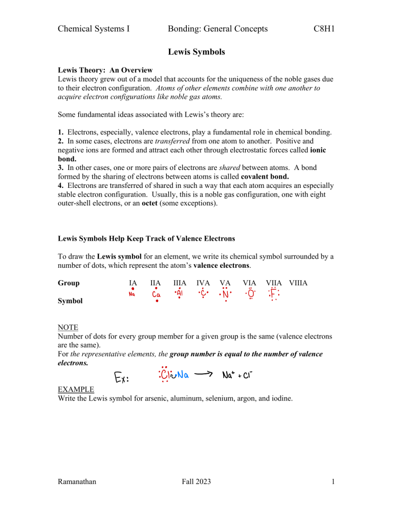 Chemical Bonding: Lewis Symbols, Electronegativity & Structures