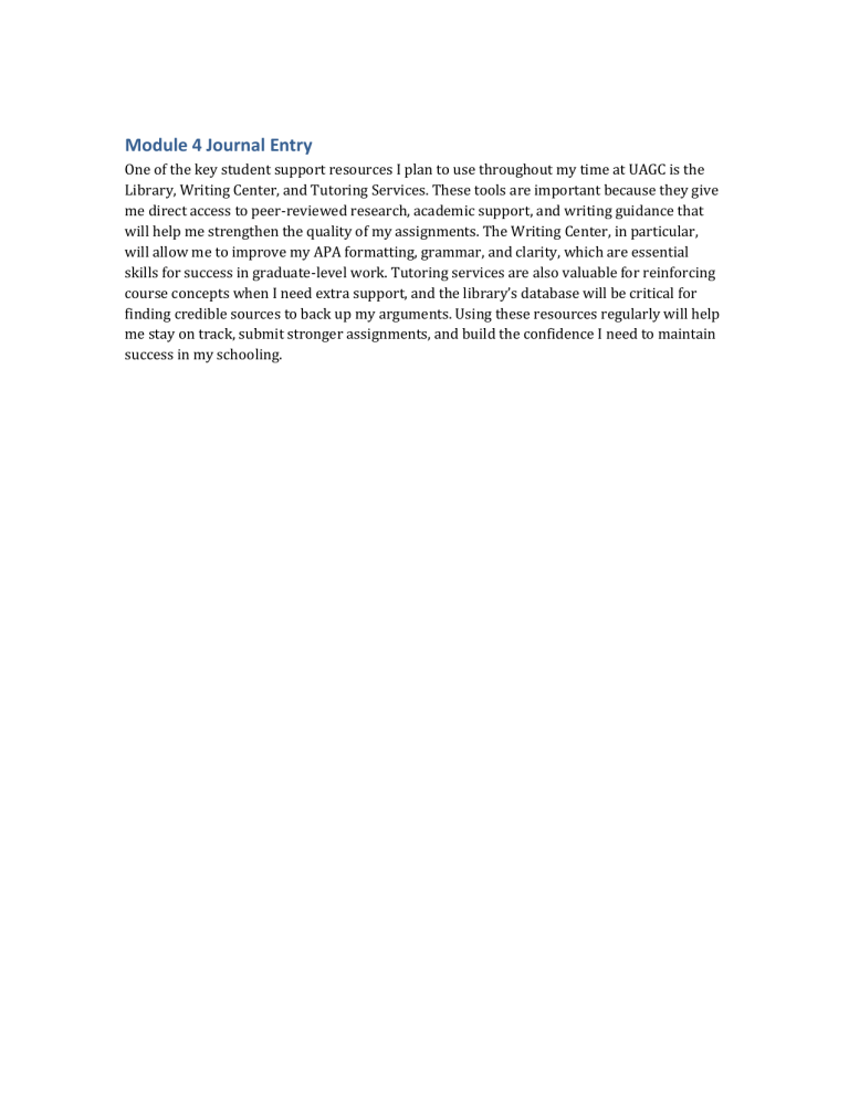 UAGC Student Support: Library, Writing Center, Tutoring for Success