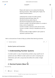 Number Systems: Decimal, Binary, Hexadecimal Conversion