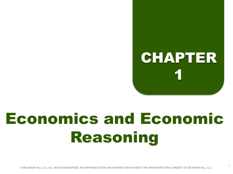Economics and Economic Reasoning: Chapter 1 Overview