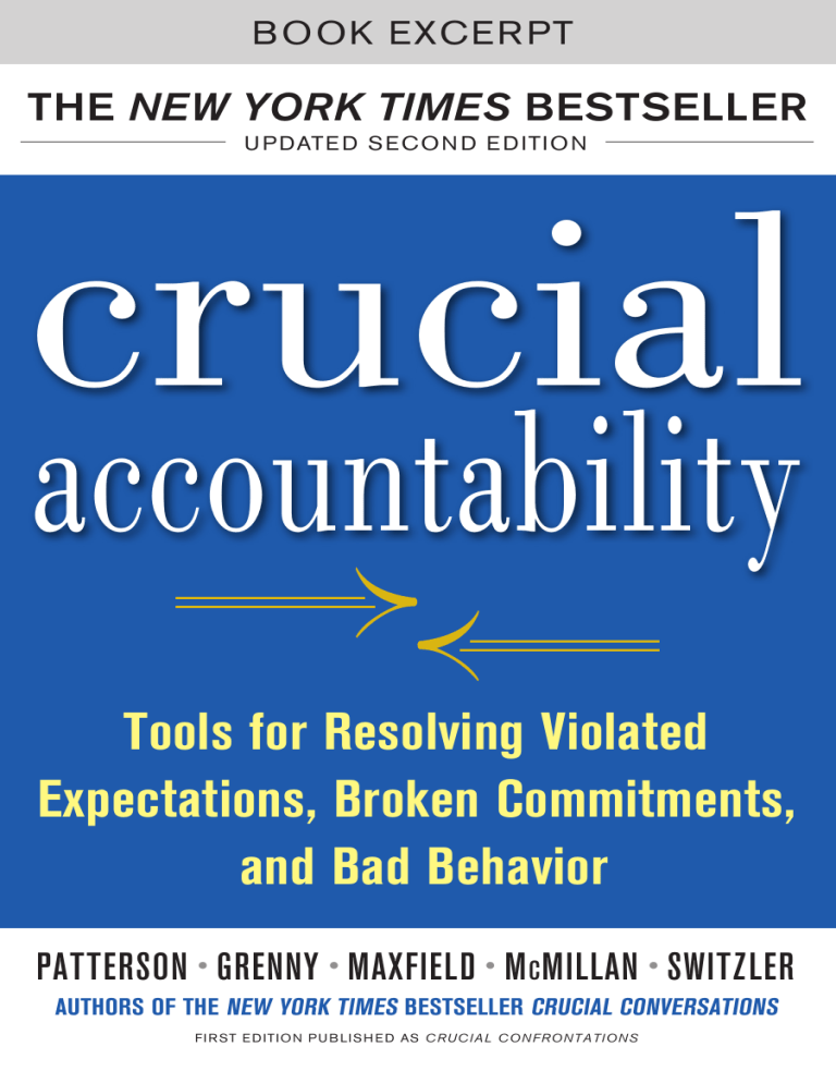 Crucial Accountability: Resolving Conflicts & Improving Performance