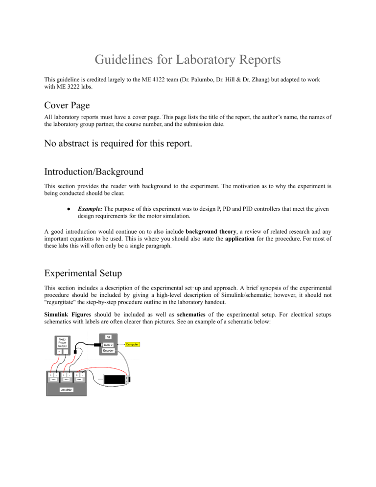 Laboratory Report Guidelines for Engineering Students