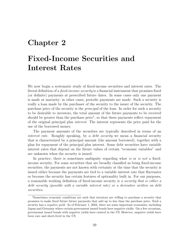 Fixed-Income Securities & Interest Rates: Chapter 2