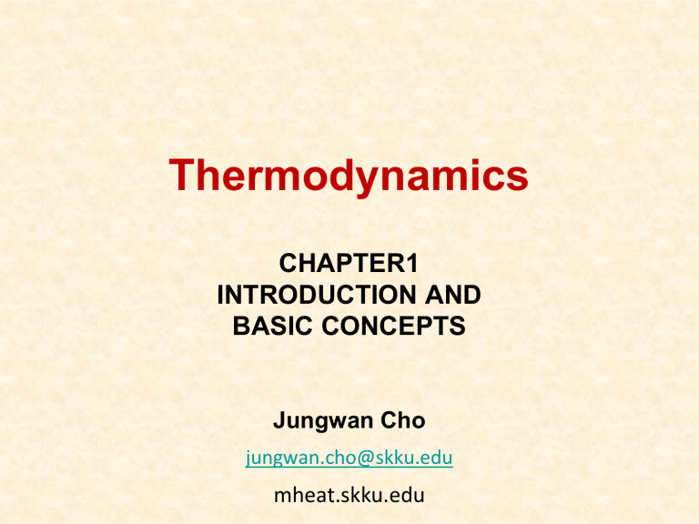 Thermodynamics: Introduction & Basic Concepts