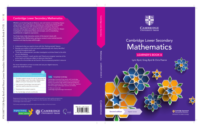 Cambridge Lower Secondary Mathematics Learner's Book 8 | Second Edition