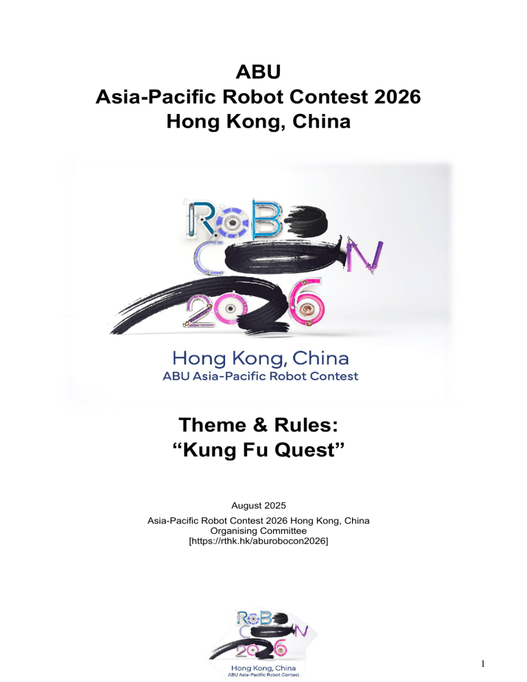 ABU Robocon 2026 Hong Kong: "Kung Fu Quest" Theme & Rules