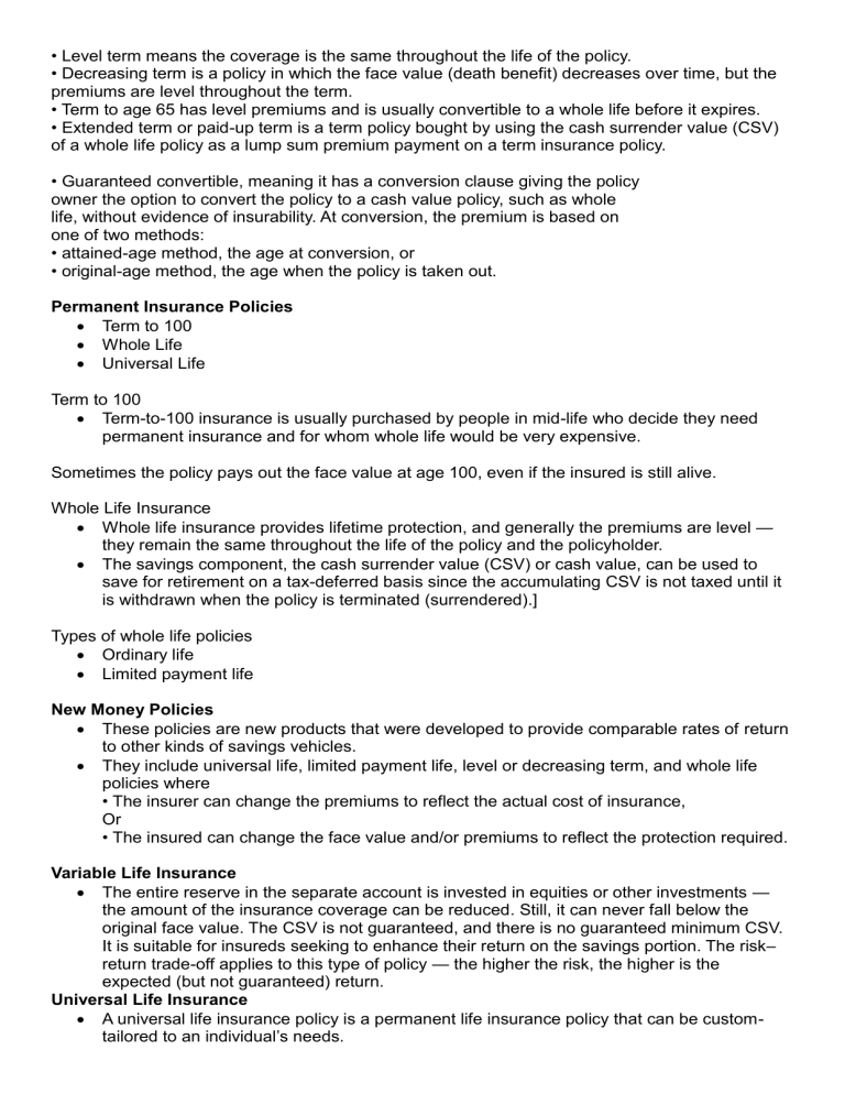 Insurance Policies: Term, Whole, Universal Life Explained