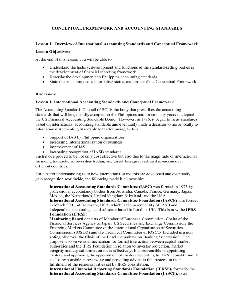 International Accounting Standards & Conceptual Framework Overview