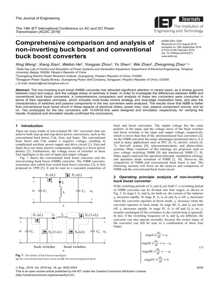 NIBB vs. Conventional Buck Boost Converters: Comprehensive Analysis