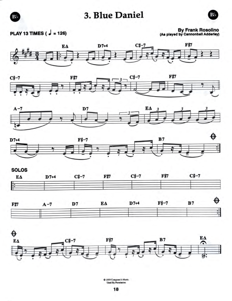Blue Daniel Sheet Music by Frank Rosolino