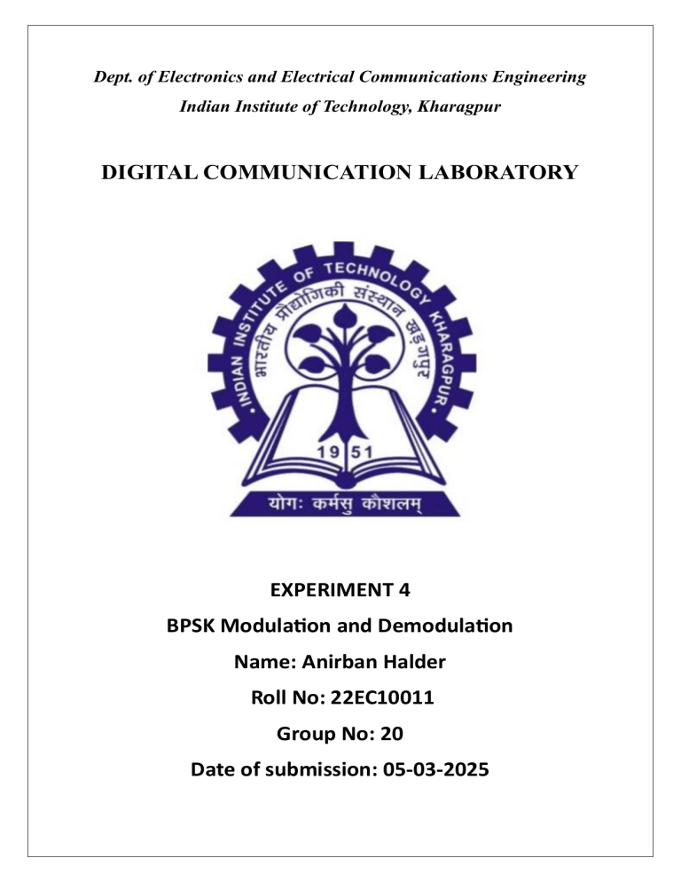 BPSK Modulation & Demodulation Lab Report