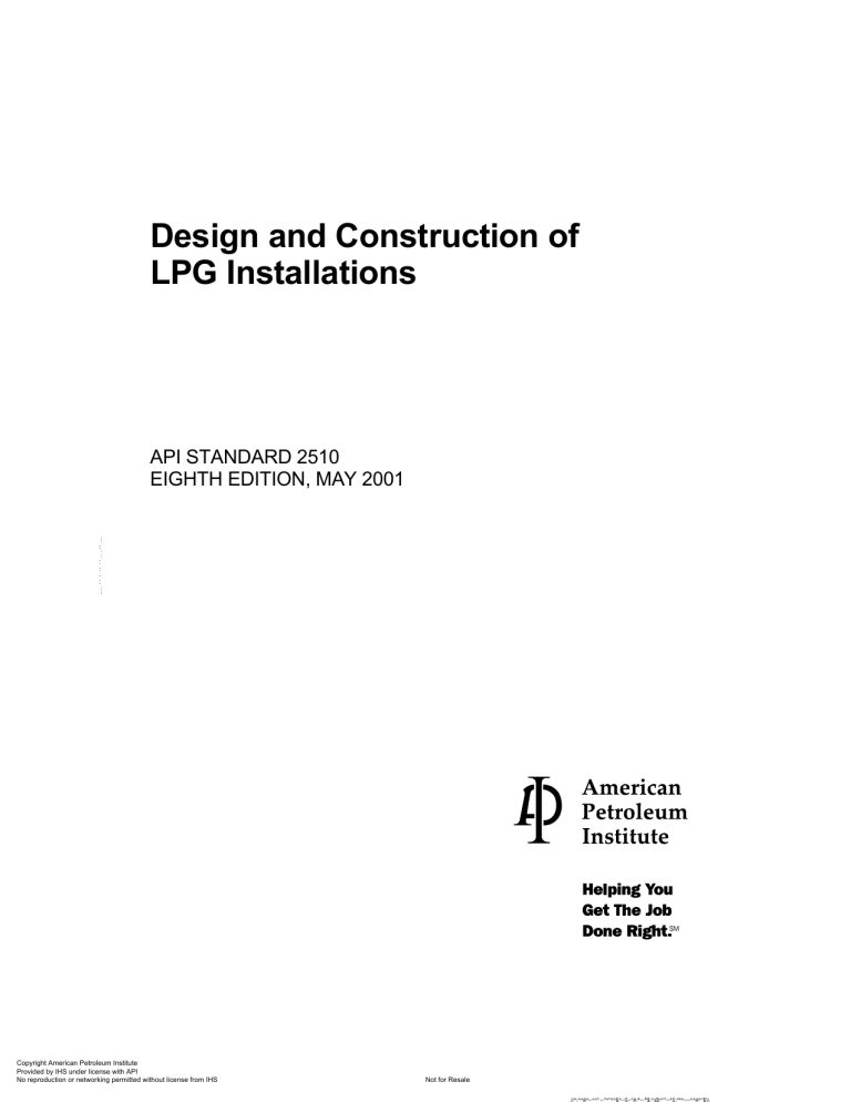 API Standard 2510: Design & Construction of LPG Installations (2001)
