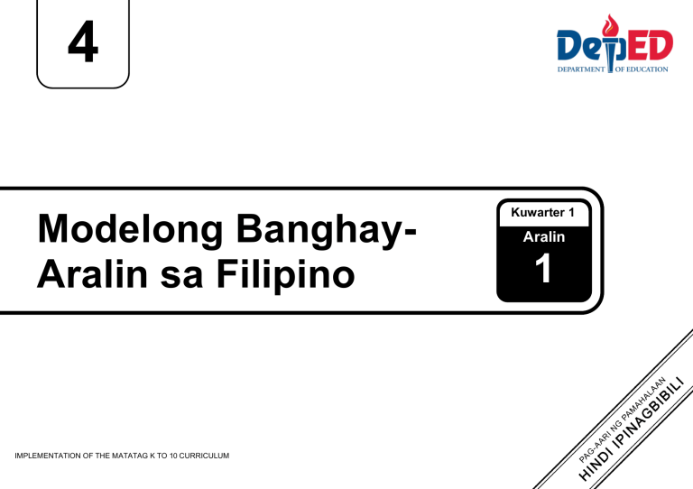 Filipino 4 Lesson Plan: Alamat ng Palay, K-10 MATATAG Curriculum 2024-2025