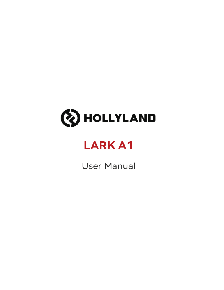 LARK A1 User Manual: Hollyland Wireless Microphone System Guide