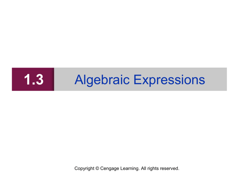 Algebraic Expressions: Polynomials, Factoring, and Special Products
