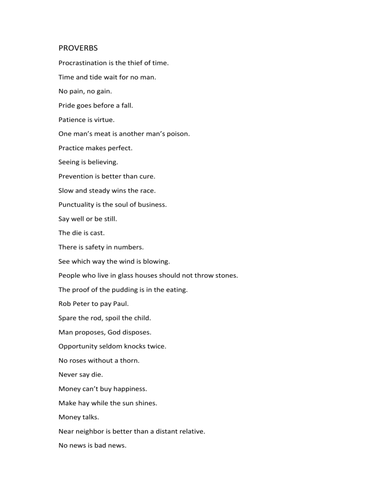Common English Proverbs List | Wisdom & Sayings