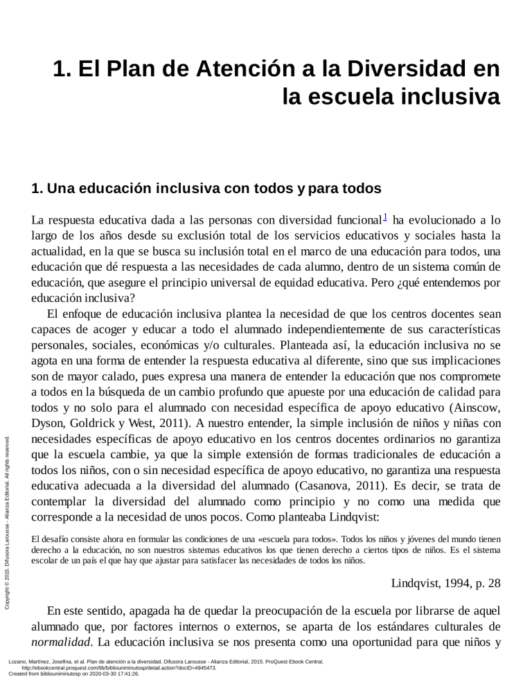 Educación Inclusiva: Diversidad y Equidad en las Escuelas