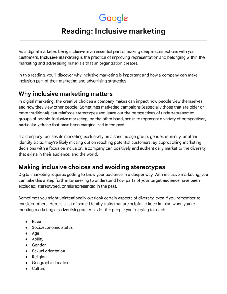 Inclusive Marketing: Strategies for Deeper Customer Connections