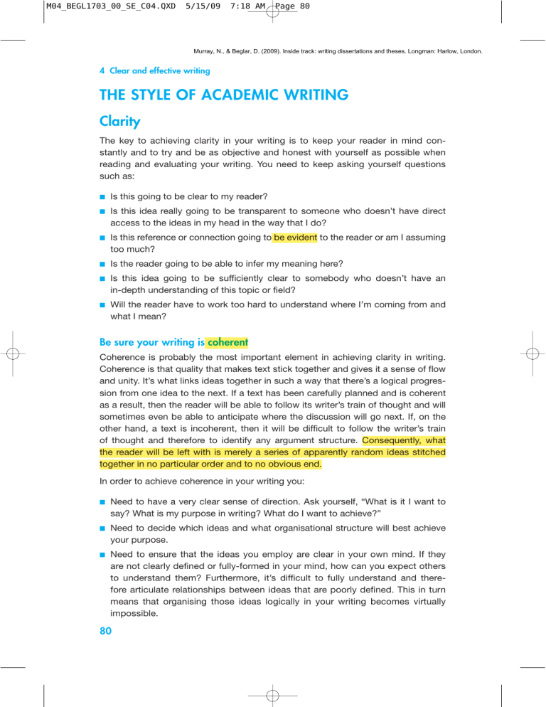 Academic Writing Clarity & Coherence: Dissertation & Thesis Guide
